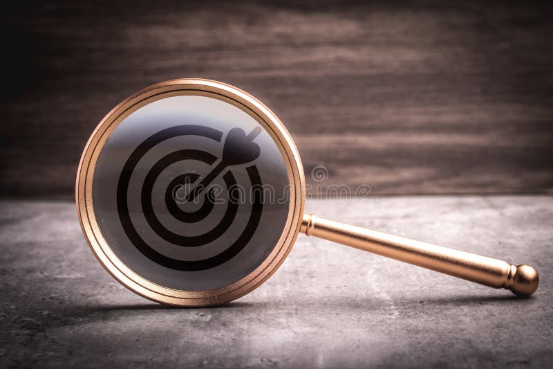 Magnifying Glass with Goals. the Aim of Success Stock Illustration ...