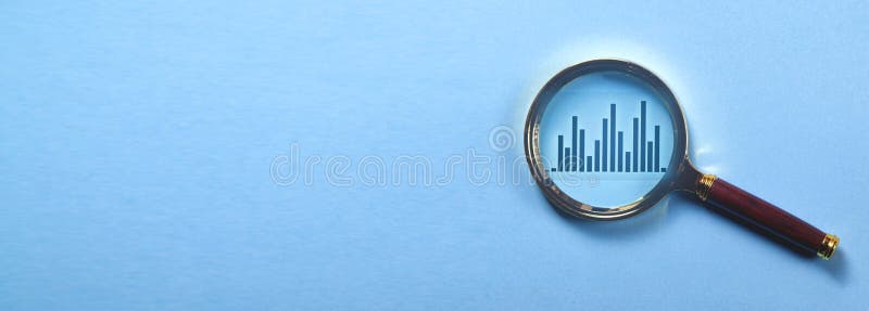 Magnifying Glass with Graph. Business Analyzing Stock Image - Image of ...