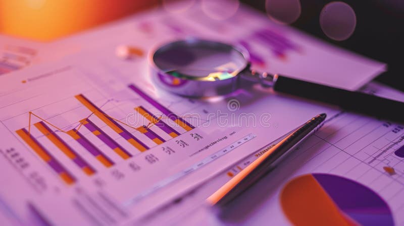 The Magnifying Glass on Graphs.AI Generated Image Stock Image - Image ...