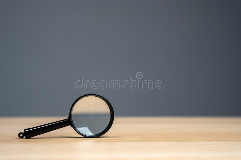 Magnifying Glass on a Grey Background. Search and Analysis, Analytics ...