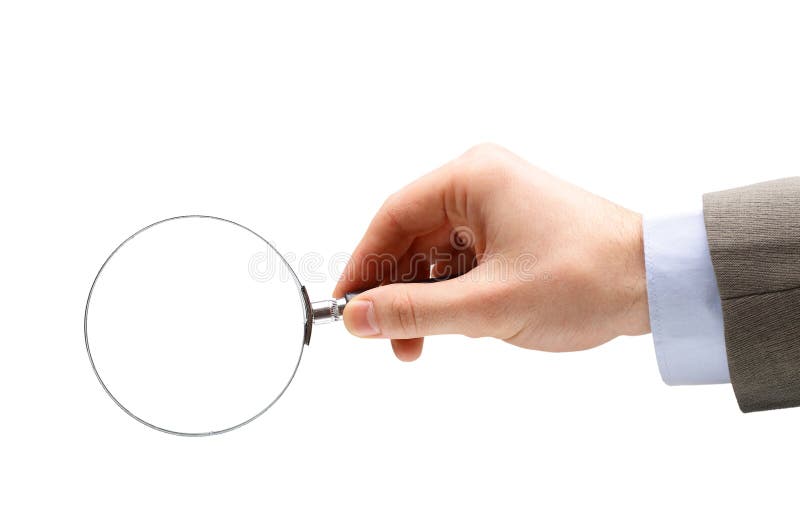 Hand Holding Magnifying Glass Stock Image - Image of hand, finding ...
