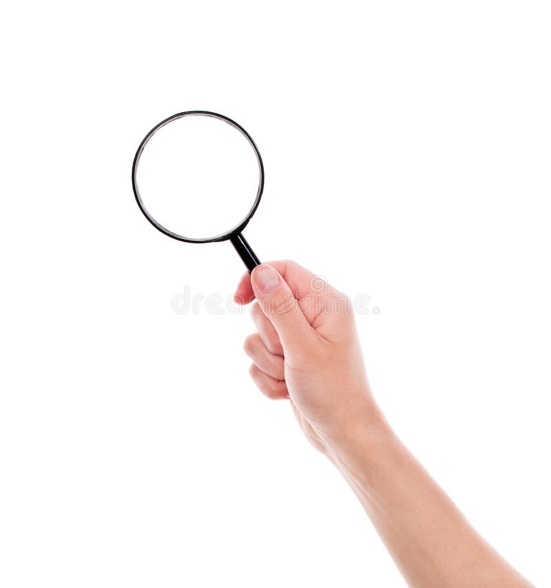 Magnifying glass in hand stock image. Image of detective - 21016895