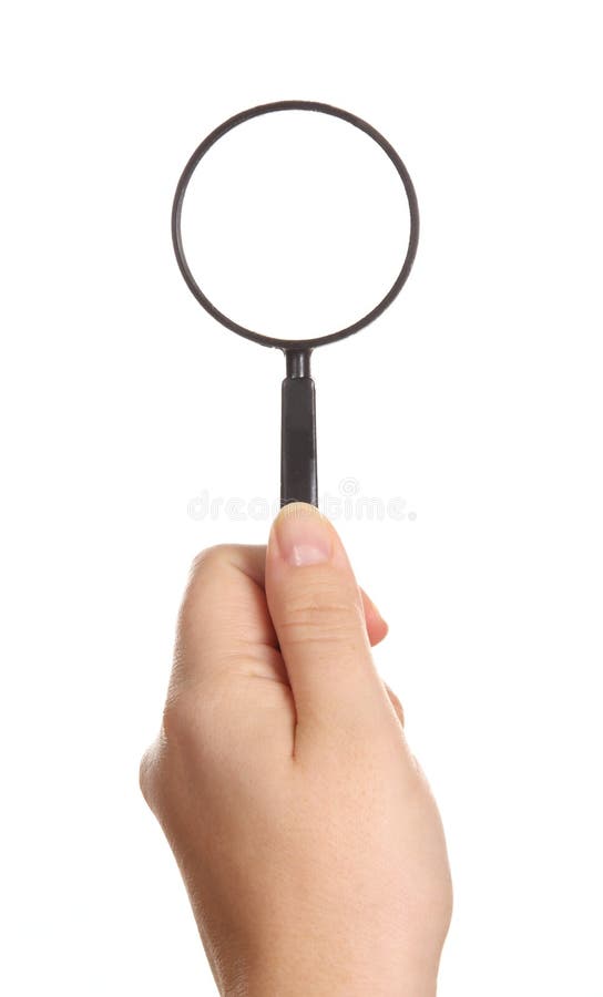 Magnifying glass in hand stock image. Image of large, closeup - 7464739
