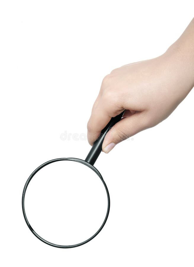 Magnifying glass in hand stock image. Image of background - 32034905