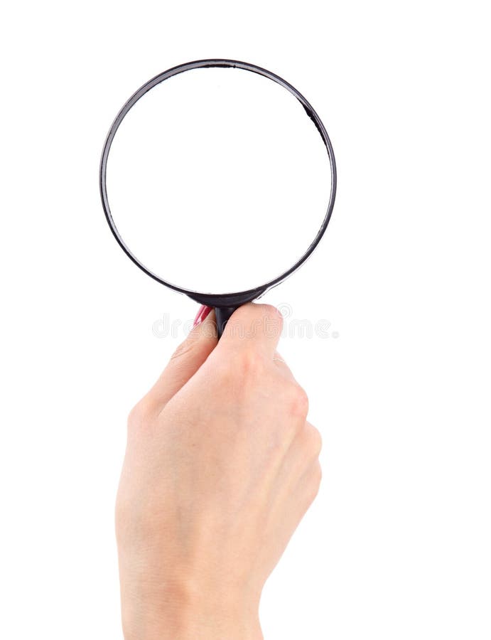 Magnifying glass in hand stock photo. Image of background - 92266318