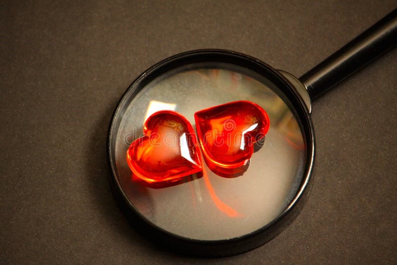 Magnifying Glass and Heart Shape. Stock Image - Image of life, loupe ...