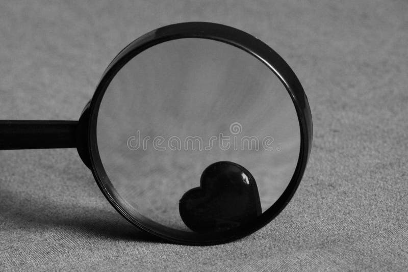 Magnifying Glass and Heart Shape. Stock Photo - Image of hand, magnify ...