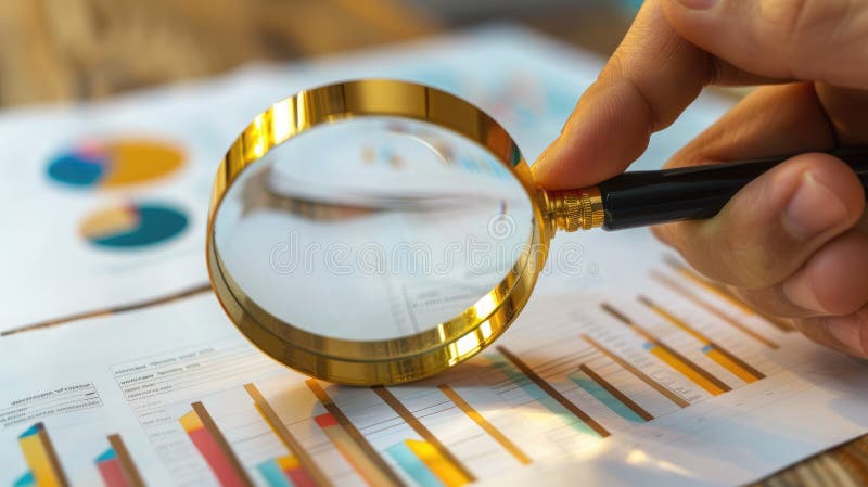 Magnifying Glass Highlighting Printed Consumer Insights Reports and ...