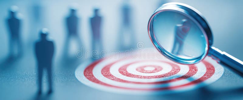 The Magnifying Glass Highlighting the Target in a Business Analysis ...