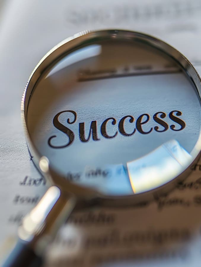 Magnifying Glass Highlighting Word Success Page Stock Photos - Free ...