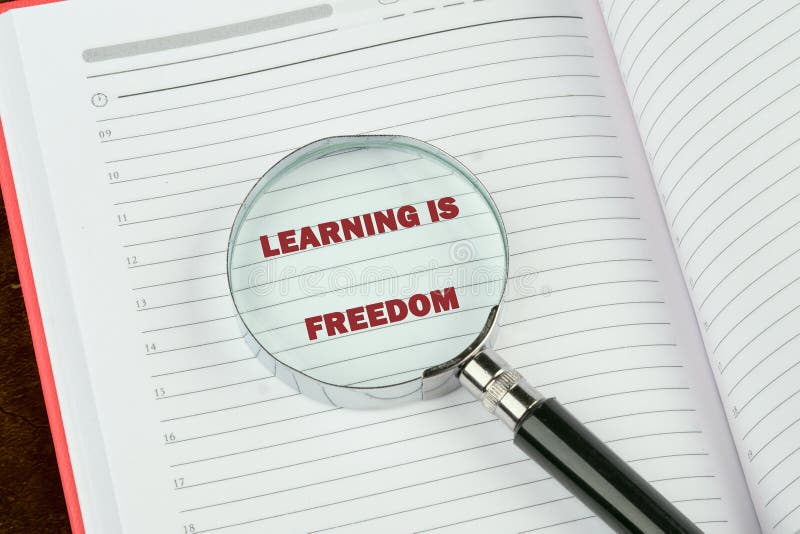 A Magnifying Glass Highlights the Powerful Message Learning is Freedom ...