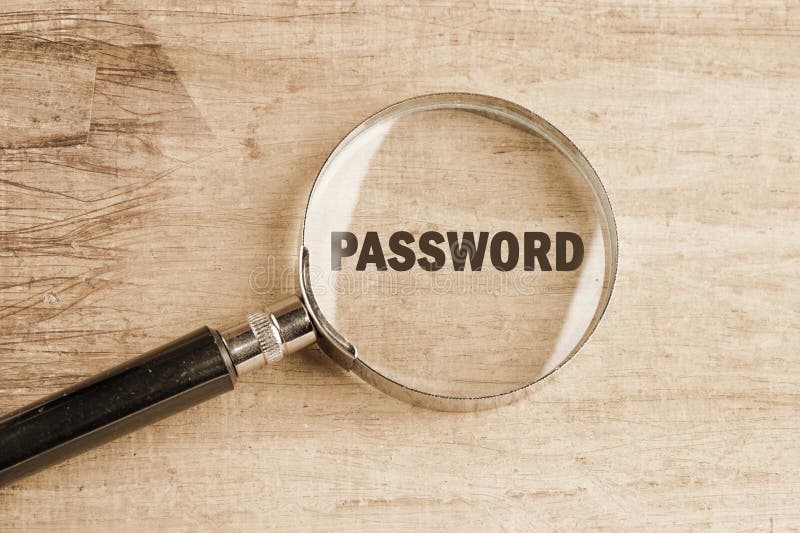 A Magnifying Glass Highlights the Word Password, Emphasizing the ...