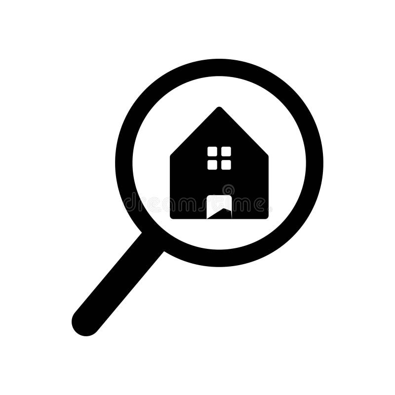 Magnifying Glass and House Building Logo. House Search Logo Stock ...