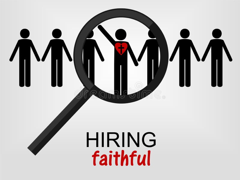 A Magnifying Glass Hovering Over a Man with a Heart and Cross Stock ...