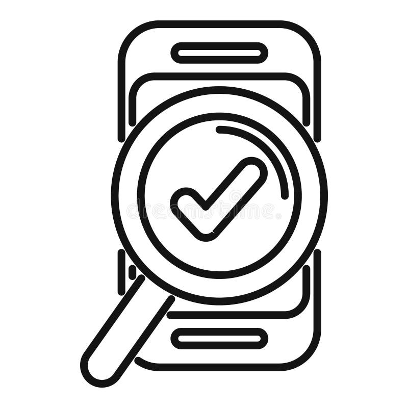 Magnifying Glass Hovering Over Smartphone Displaying Check Mark Icon ...
