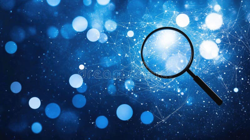 Magnifying Glass Over Digital Network Art Stock Photos - Free & Royalty ...