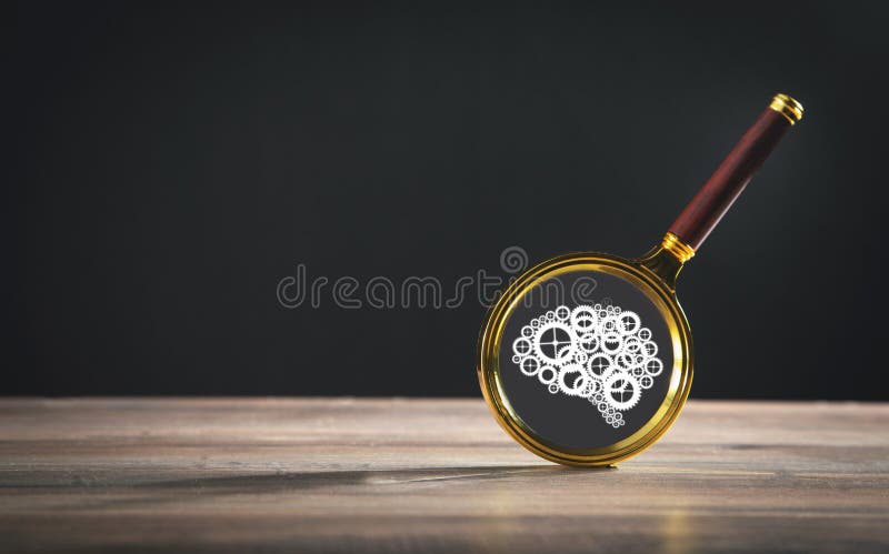 Magnifying Glass with a Human Brain Stock Image - Image of glass ...