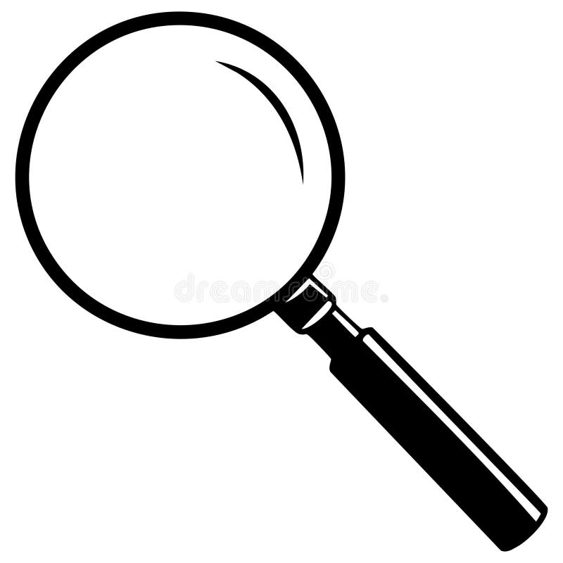 Magnifying Glass Icon in Black. Generative AI Stock Illustration ...