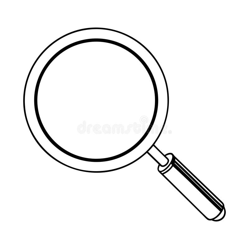 Magnifying Glass Icon. Black Hand Drawn Icon of Magnifying Glass Stock ...
