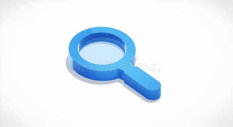 Magnifying Glass Icon in Blue on White Background Stock Illustration ...
