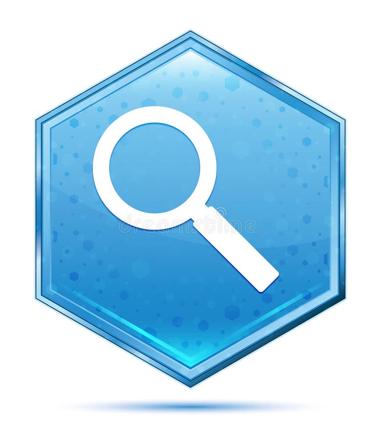Magnifying Glass Icon Crystal Blue Hexagon Button Stock Illustration ...