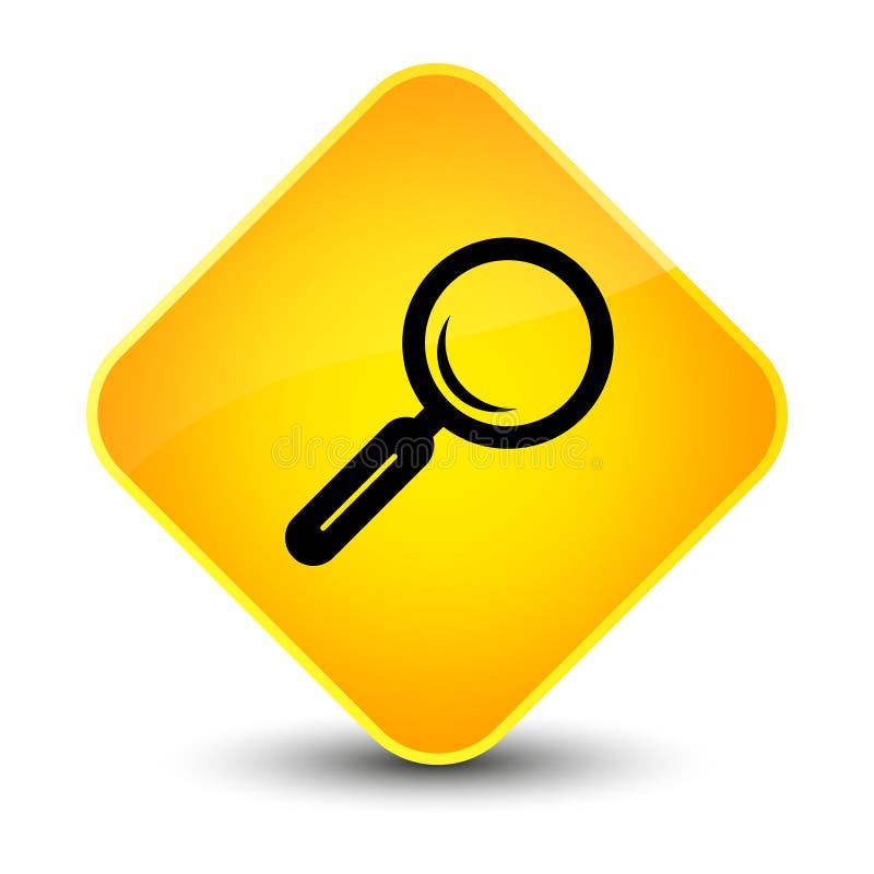 Magnifying Glass Icon Elegant Yellow Diamond Button Stock Illustration ...