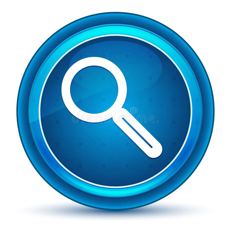 Magnifying Glass Icon Eyeball Blue Round Button Stock Illustration ...