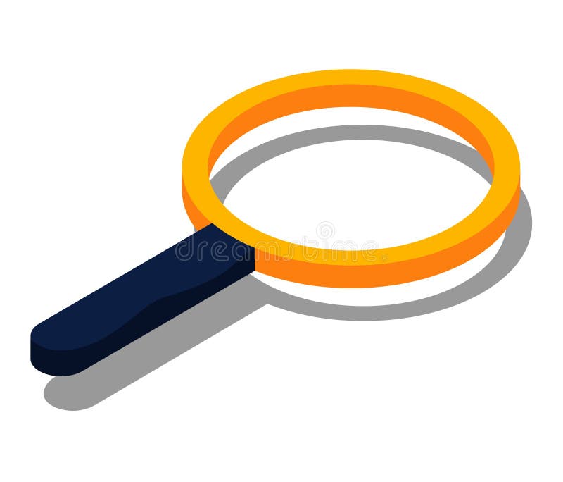 Magnifying Glass Icon, Flat with Shadow Isolated on White. Magnifying ...