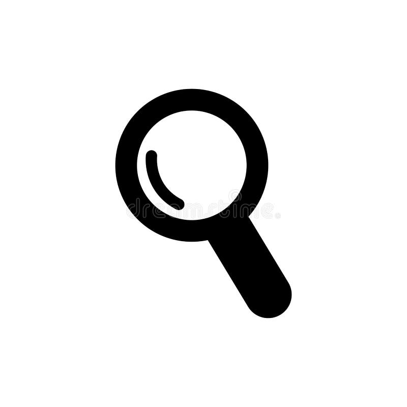 Magnifying Glass Icon in Flat Style Vector for App, UI, Websites. Black ...