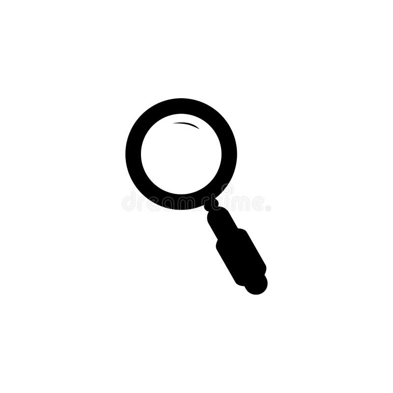 Magnifying Glass Icon in Flat Style Vector for App, UI, Websites. Black ...
