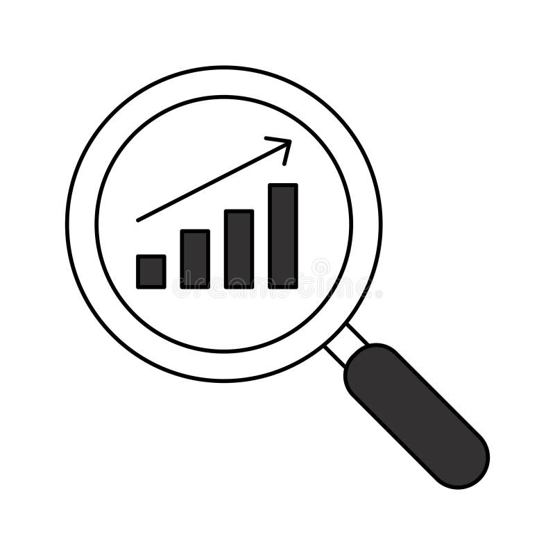A Magnifying Glass Icon with a Graph, Representing Data Analysis, Data Exploration, Data ...