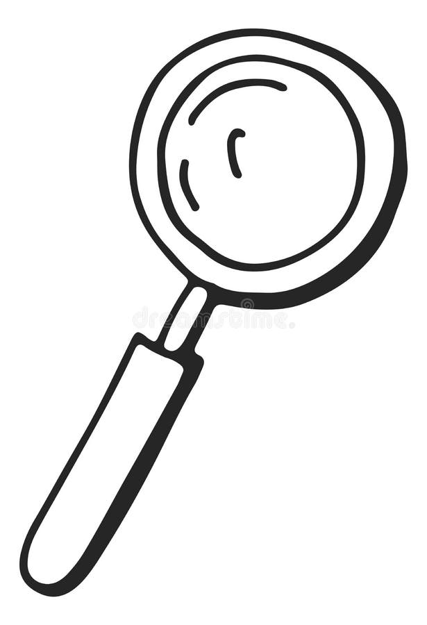 Magnifying Glass Icon. Hand Drawn Search Symbol Stock Vector ...