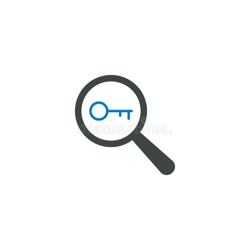 Magnifying Glass Icon, Key Icon Stock Vector - Illustration of lens ...