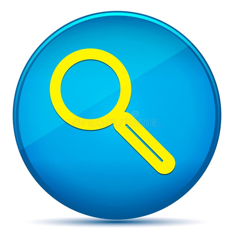 Magnifying Glass Icon Modern Flat Cyan Blue Round Button Stock ...