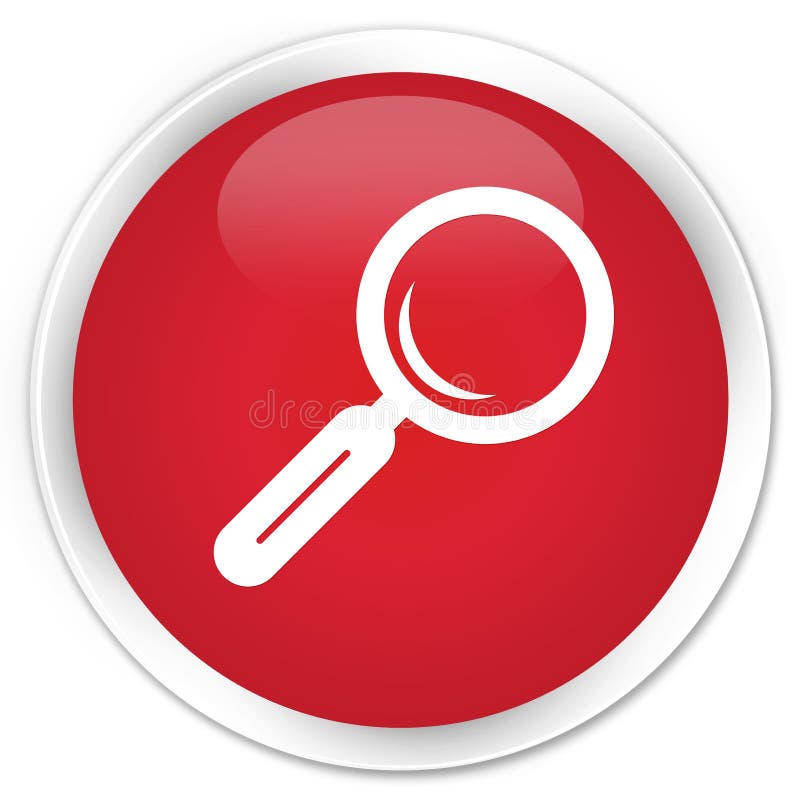 Magnifying Glass Icon Premium Red Round Button Stock Illustration ...