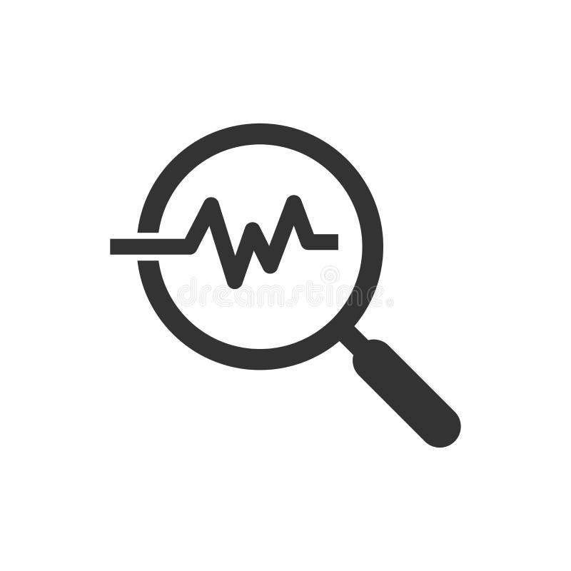 Magnifying Glass Icon with Pulse. Vector Illustration Stock Vector ... Magnifying Glass Icon with Pulse. Vector Illustration Stock Vector ...