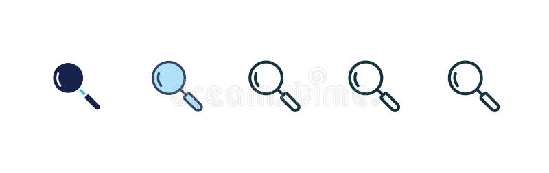 Magnifying Glass Icon Vector Set on White Background Stock Vector ...