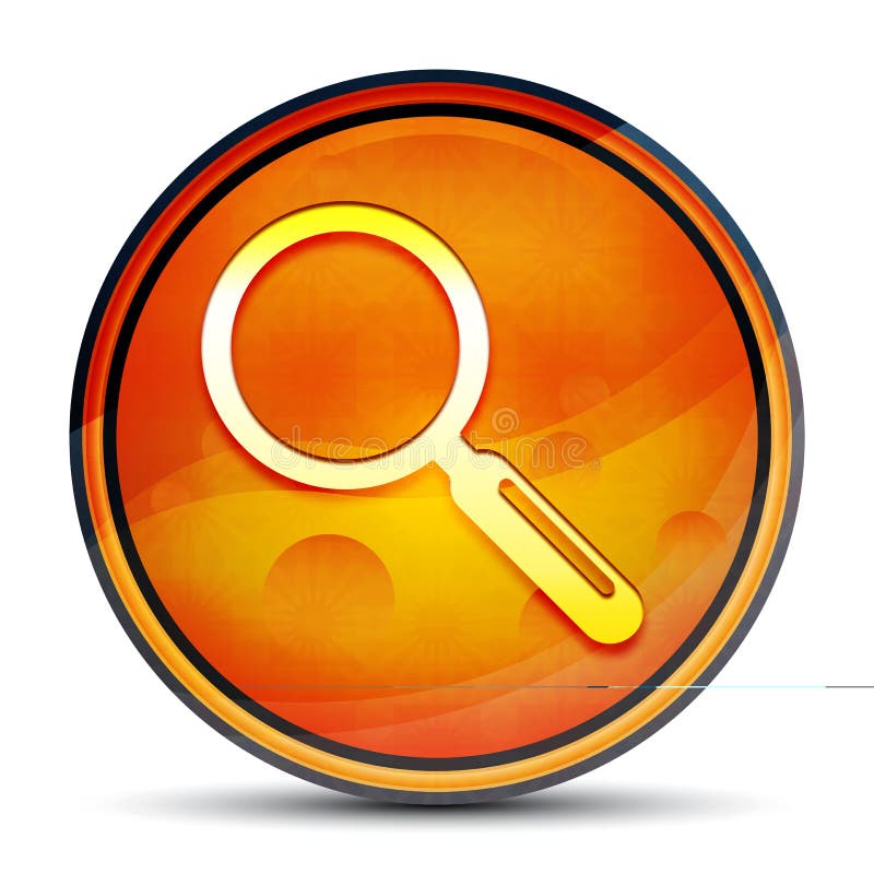 Magnifying Glass Icon Shiny Bright Orange Round Button Illustration ...