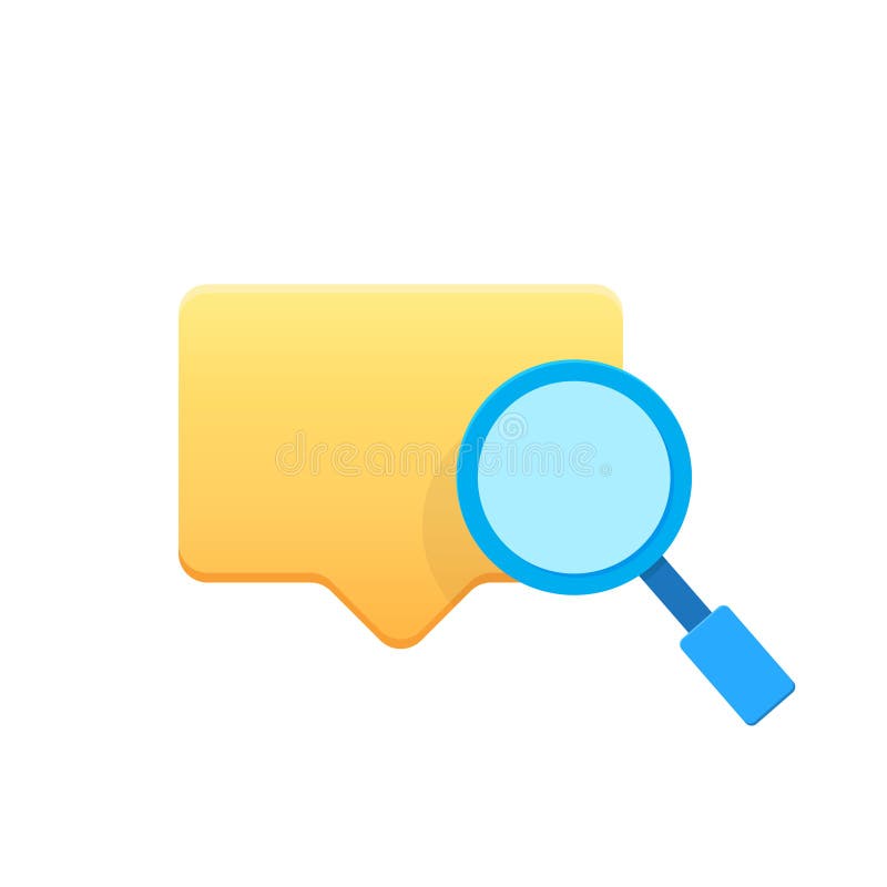 Magnifying Glass Icon and a Speech Bubble As User Interface Design for ...