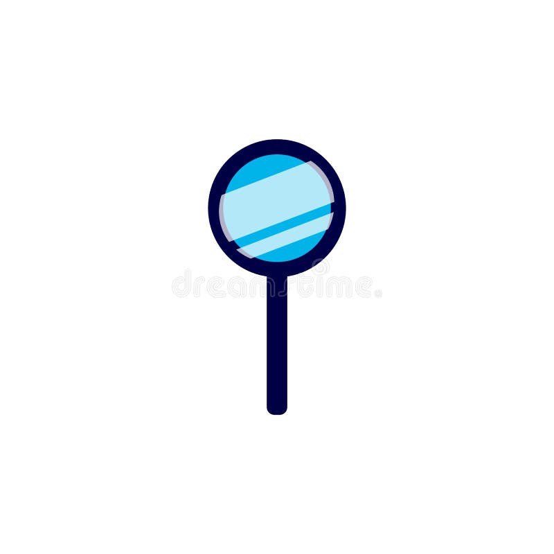 Magnifying Glass Icon or Symbol, Flat Vector Illustration Isolated on ...