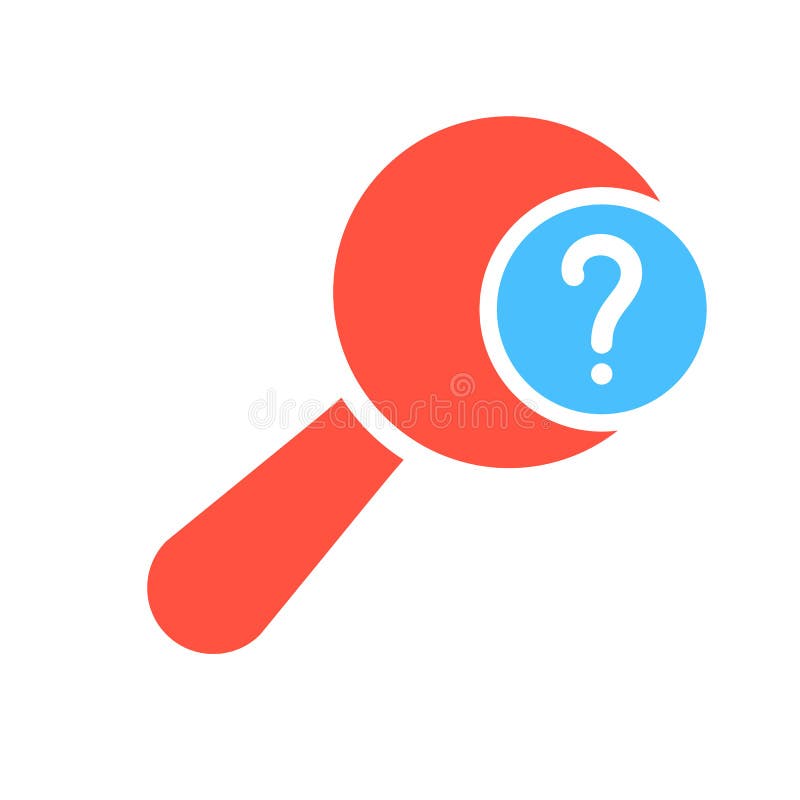 Magnifying Glass Icon, Tools and Utensils Icon with Question Mark ...