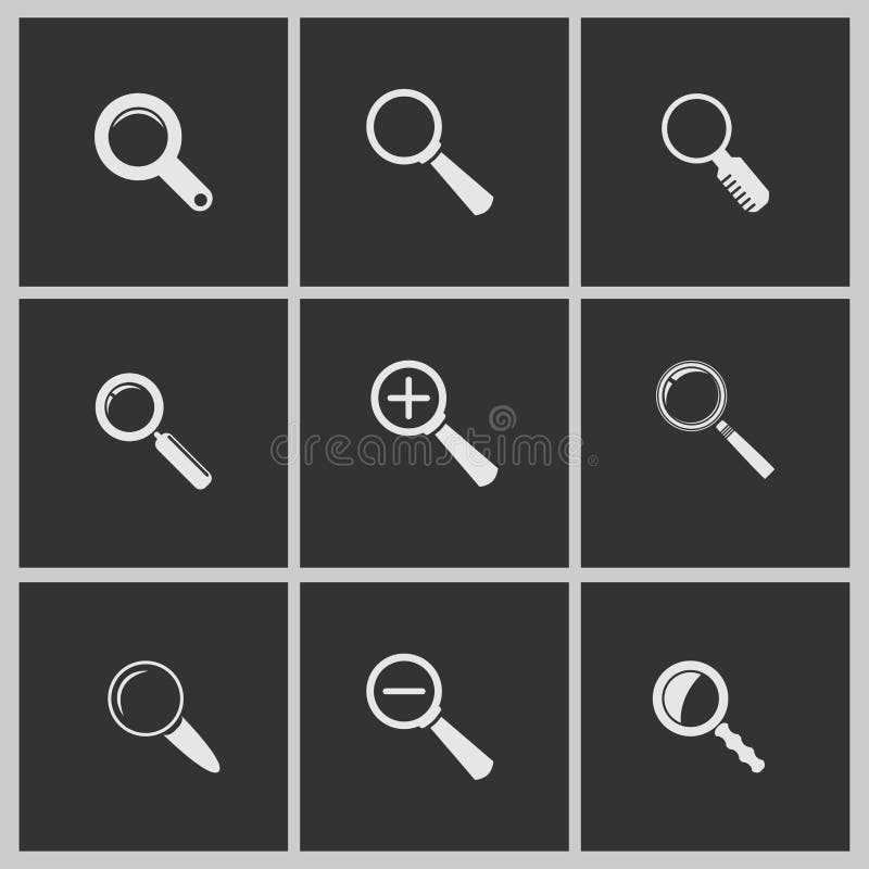 Magnifying Glass Icon Set stock vector. Illustration of magnifying ...