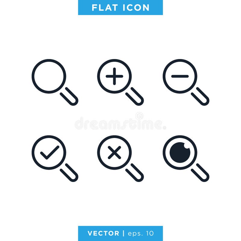 Magnifying Glass Icons Set Vector Design Template. Stock Vector ...