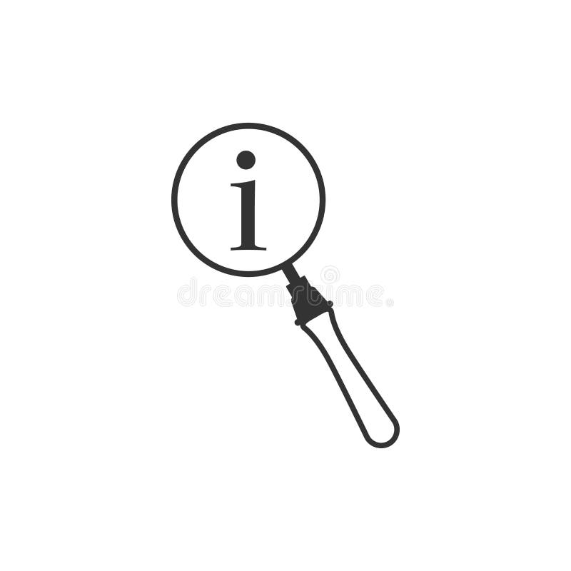 Magnifying Glass and Information Icon Isolated. Search with Information ...