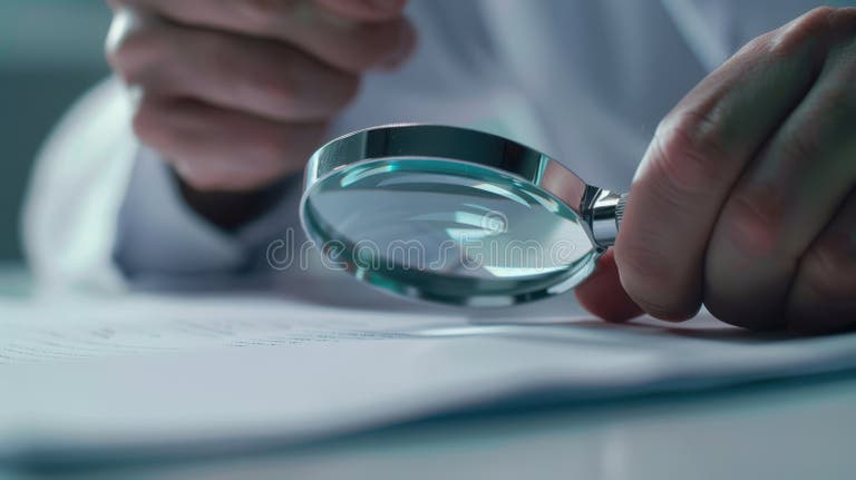The Magnifying Glass Inspection.AI Generated Image Stock Photo - Image ...