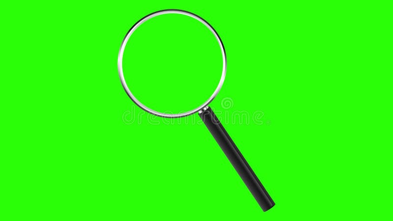 Magnifying Glass Isolated on Green Screen. Chroma Key Green Insert ...