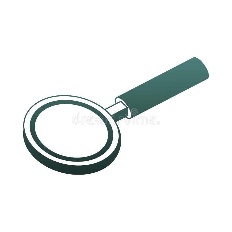 Magnifying Glass Isometric Blue Lines Stock Vector - Illustration of ...