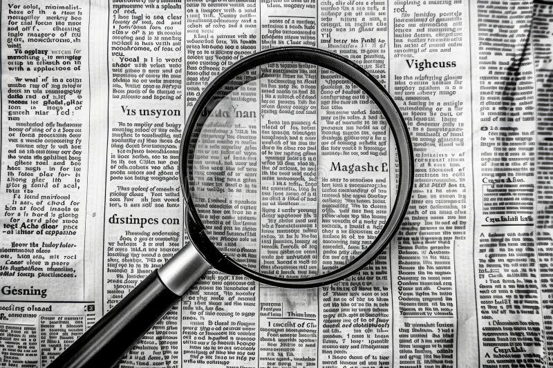 Magnifying Glass with Just the Magnified Text in Focus Stock ...