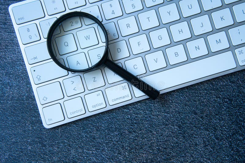 Magnifying Glass and Keyboard. SEO Concept Stock Image - Image of ...