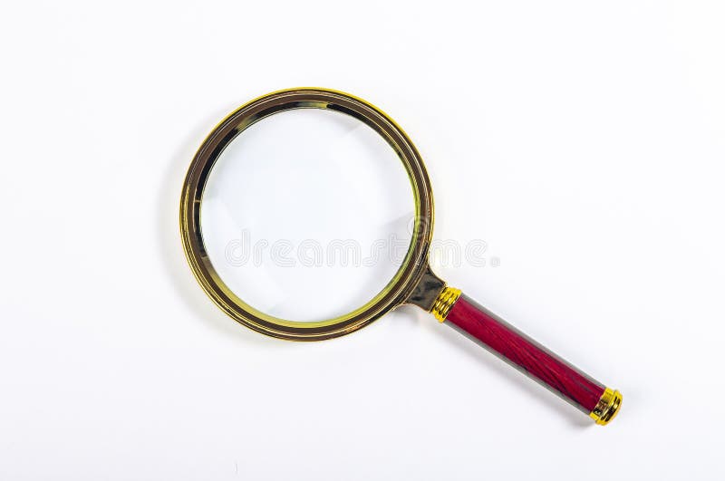 Magnifying Glass or Lens on White, Top View Stock Image - Image of ...